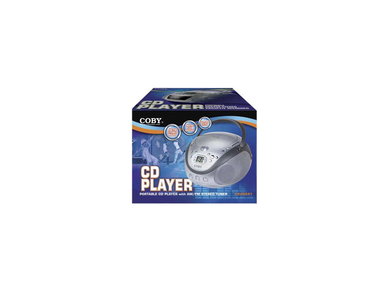COBY Portable CD Player with AM/FM Stereo Tuner CX-CD241SLV - Newegg.com