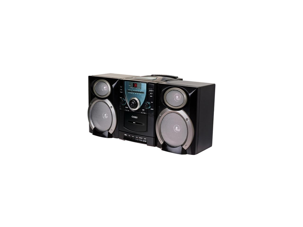 COBY CD/Cassette/Radio 1-Disc Changer Mini Audio System CXCD400BLACK ...