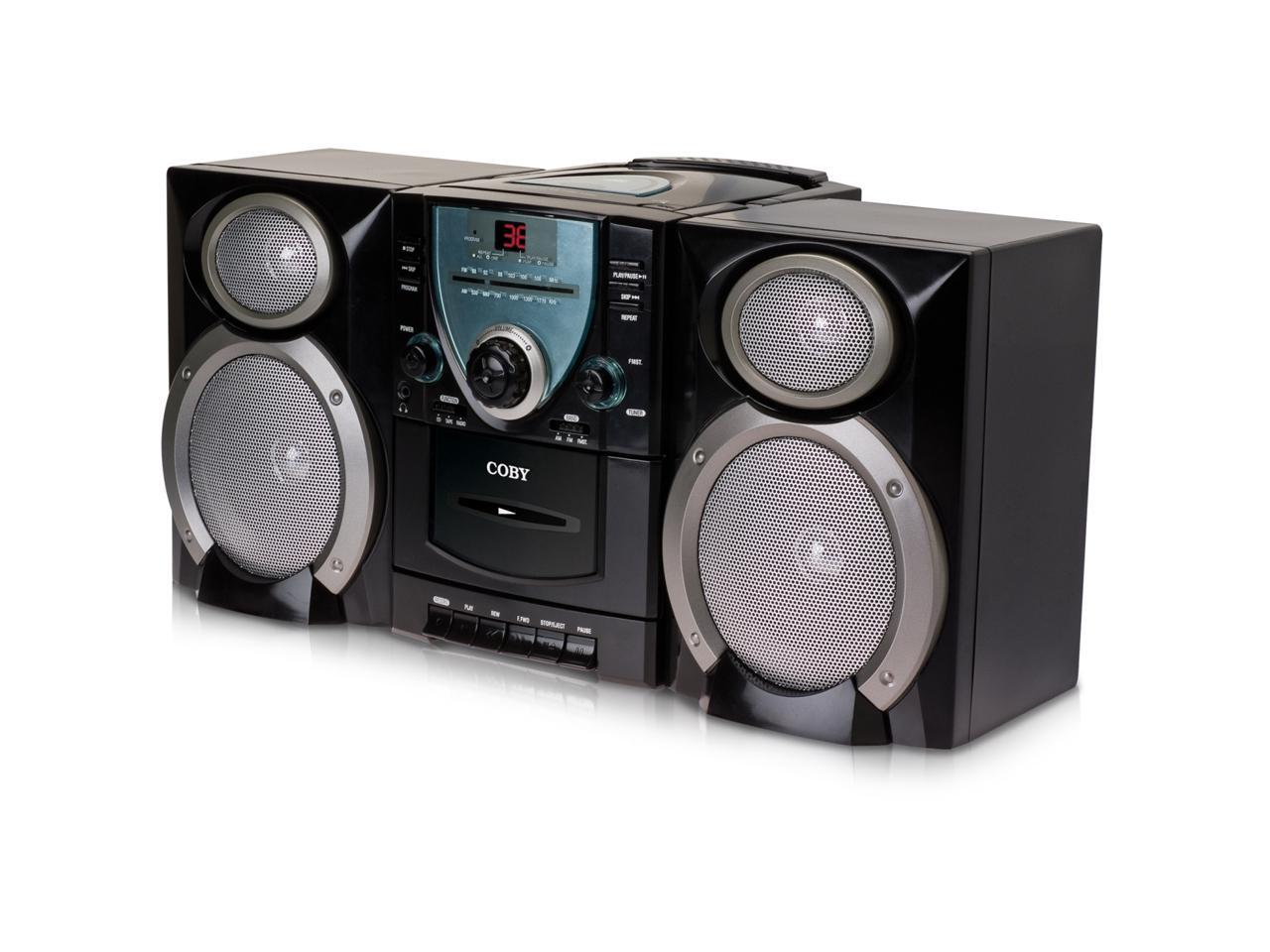 COBY CD/Cassette/Radio 1-Disc Changer Mini Audio System CXCD400BLACK ...