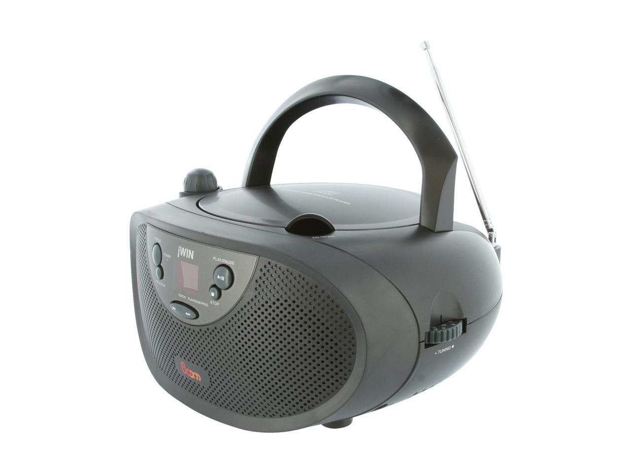 jWIN Portable CD Player with AM/FM Radio (Black) JX-CD427BLK - Newegg.com
