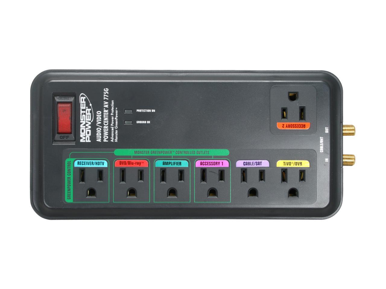 MONSTER POWER 121708 7-Outlet PowerCenter(TM) AV 775G with GreenPower ...