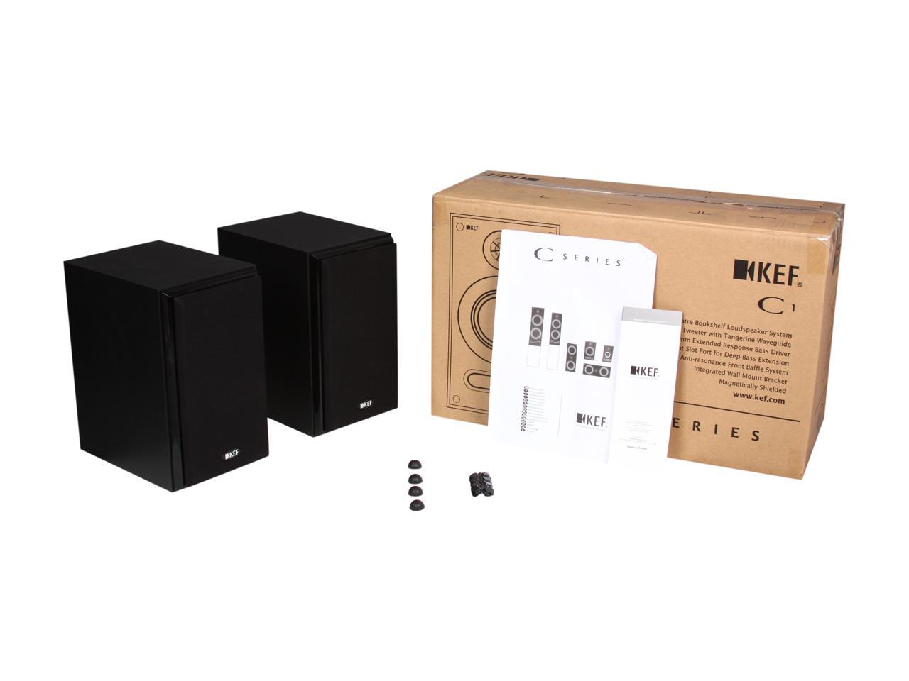 KEF C1 Bookshelf Speakers (Black Ash) Pair - Newegg.com