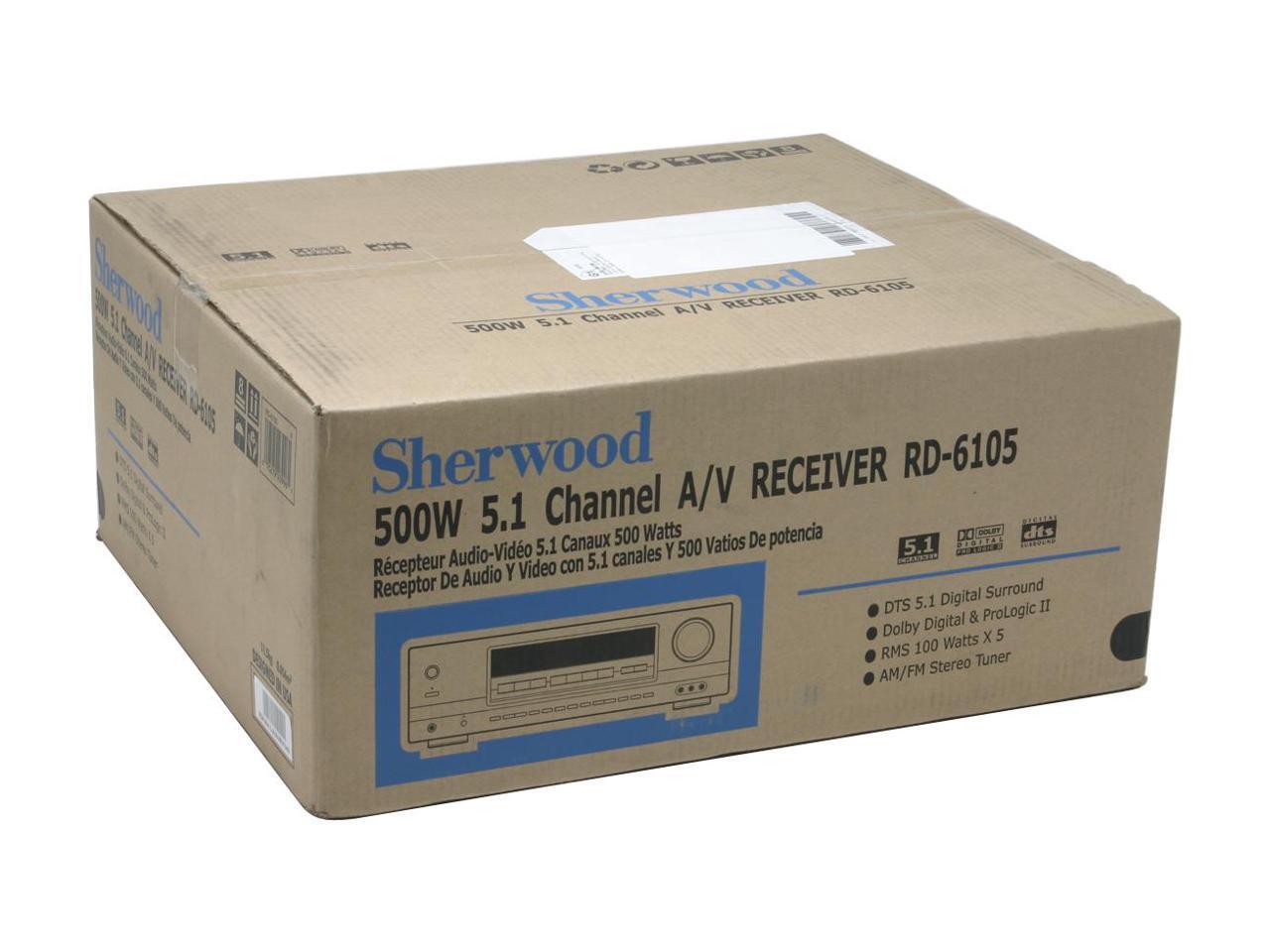 Sherwood RD-6105 5.1-Channel 500W Dolby Digital/ DTS Receiver - Newegg.com
