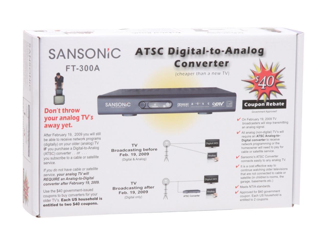 Sansonic FT300A ATSC DTV Tuner Converter Box - Newegg.com