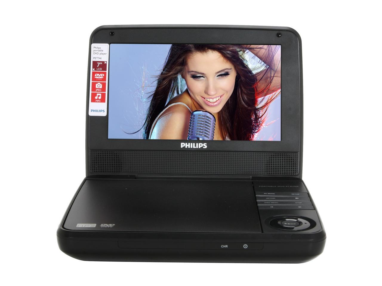 Refurbished: PHILIPS PET741B/37B 7" Portable DVD Players - Black ...