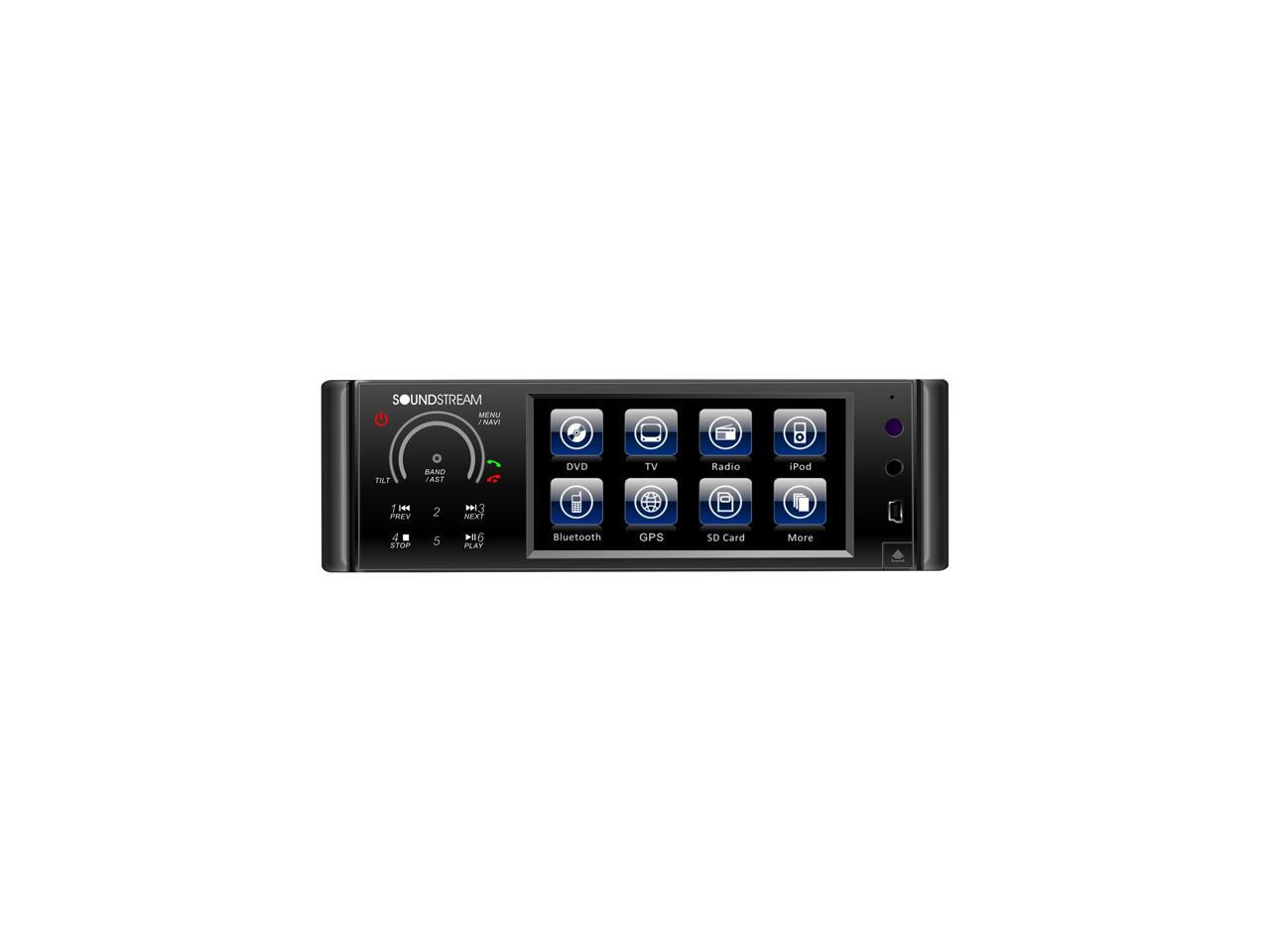 SOUNDSTREAM 1-Din DVD Receiver w/ 4.3" Touch Screen & Bluetooth ...
