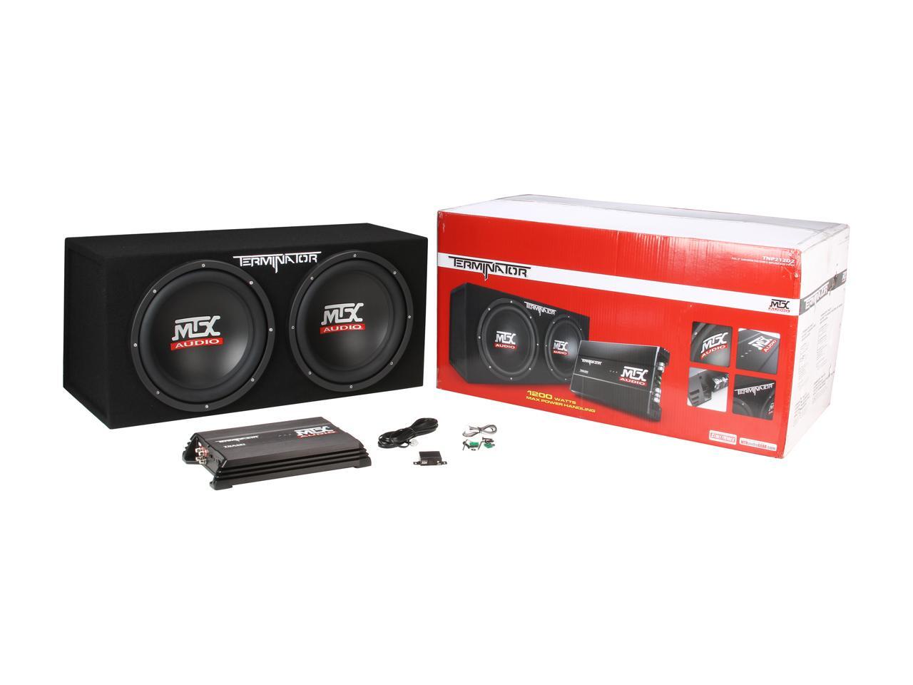 MTX Dual 12" 1200W Sealed Enclosure and Mono Block Amplifier - Newegg.com