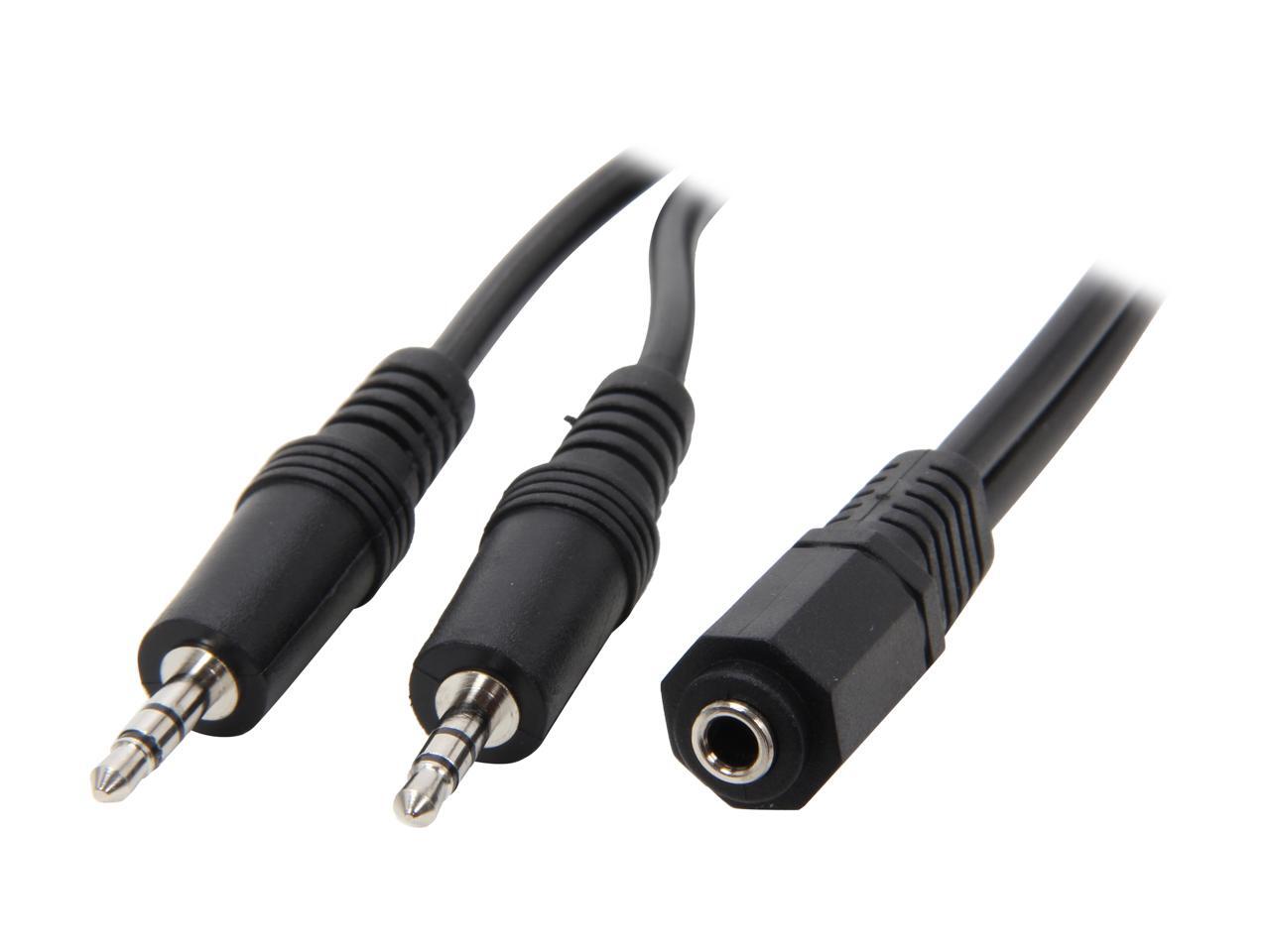 Link Depot AUDIO-ADT-1F2M 6" 3.55MM STEREO JACK/TWO 3.55MM STEREO PLUG ...