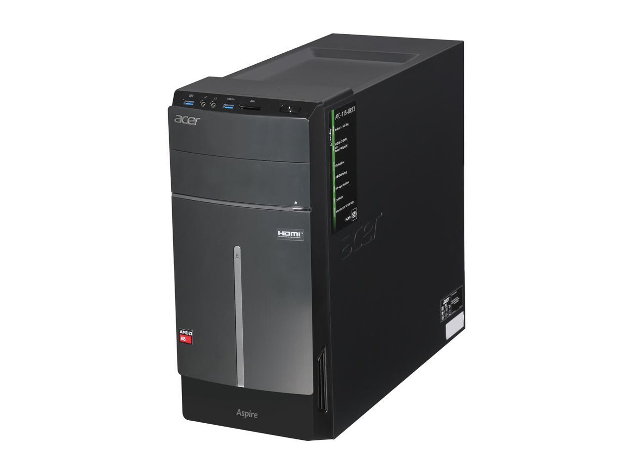 Acer Desktop PC ATC-115-UR13 AMD A6-6310 4GB DDR3 1TB HDD Windows 8.1 ...