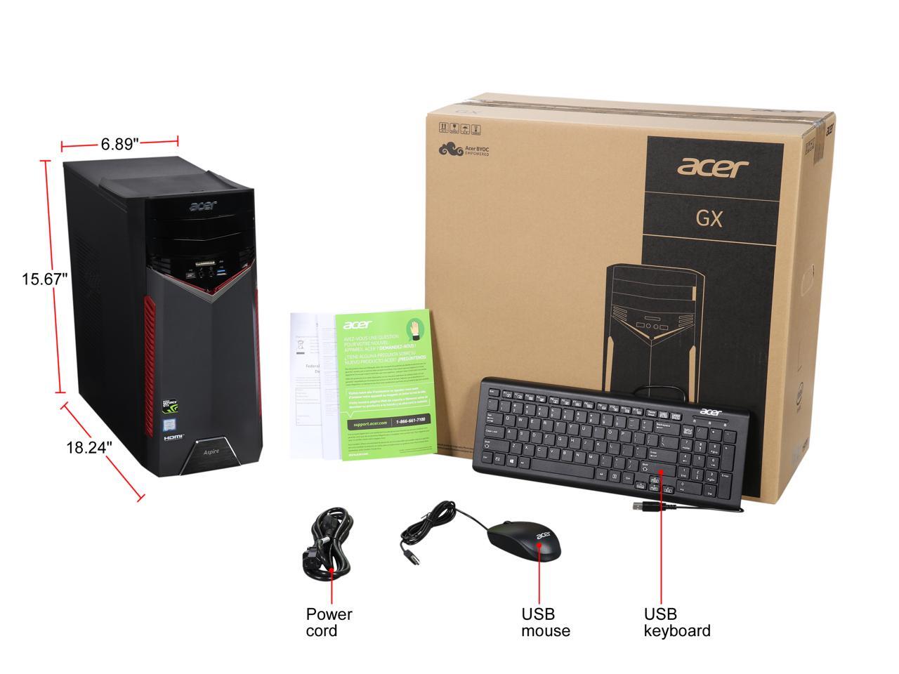 Acer Desktop Computer Aspire GX-785-UR18 Intel Core i7-7700 16GB DDR4 ...