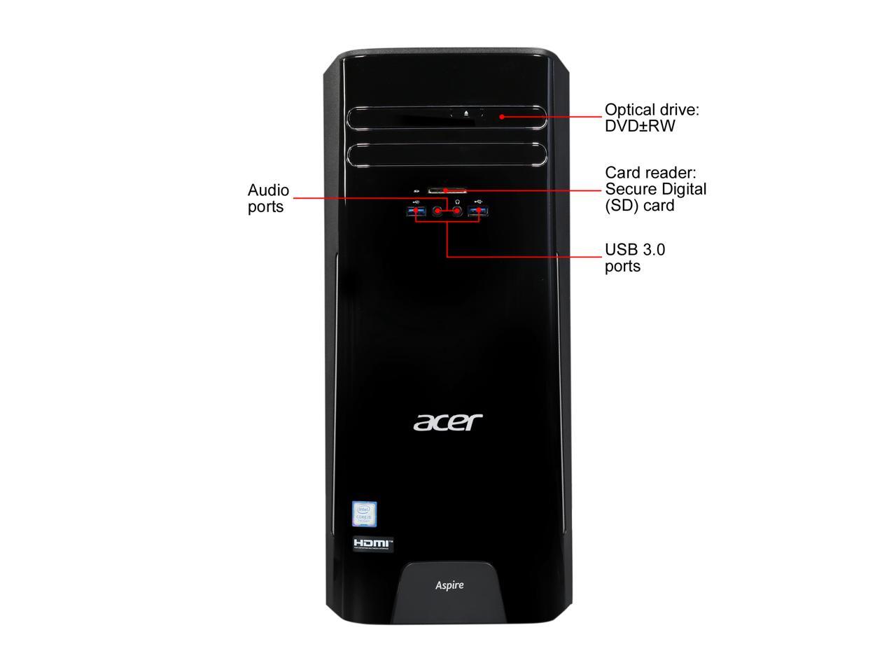 Acer Desktop PC Aspire TC-780-UR17 Intel Core i5-7400 16GB DDR4 256 GB ...