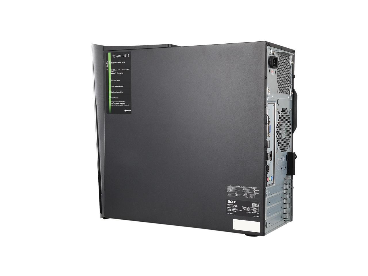Acer Desktop Computer Aspire TC-281-UR12 AMD A10-9700 12GB DDR4 1TB HDD ...