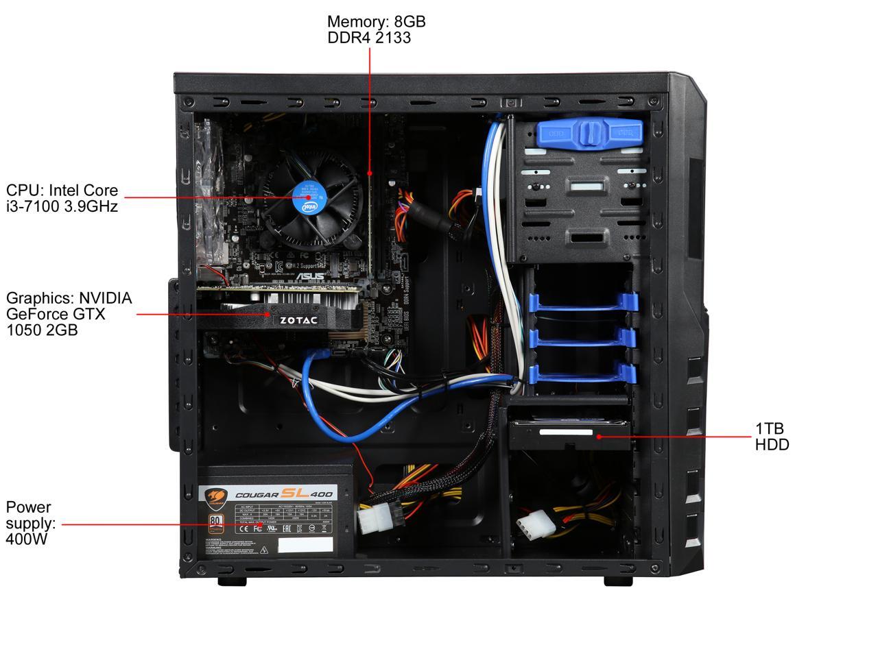 Open Box: ABS Logic-Frigate Gaming Desktop Intel i3-7100 (3.9 GHz) 8 GB ...