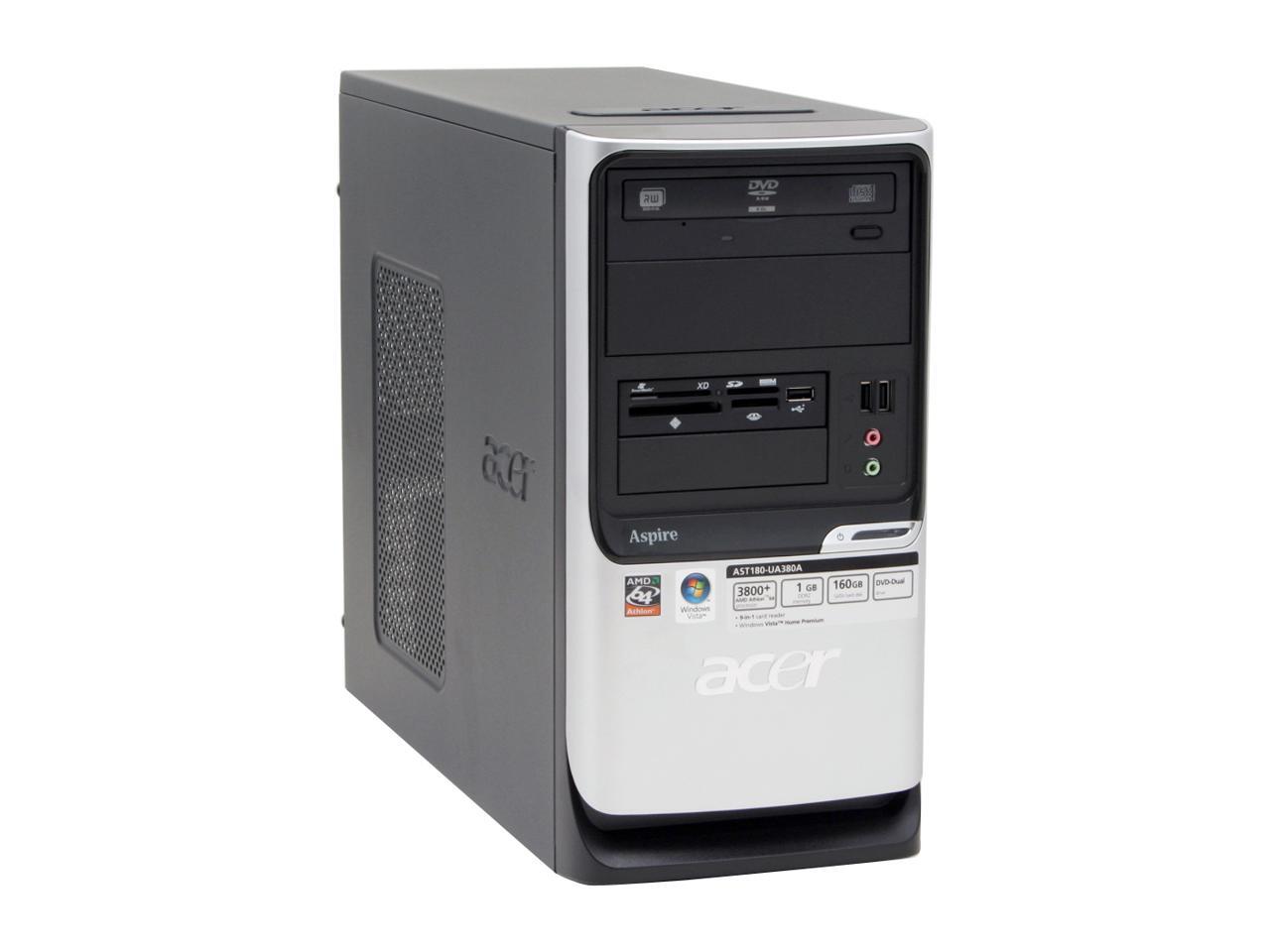 Open Box: Acer Desktop PC Aspire AST180-UA380A 3800+ (2.00 GHz) 1GB ...