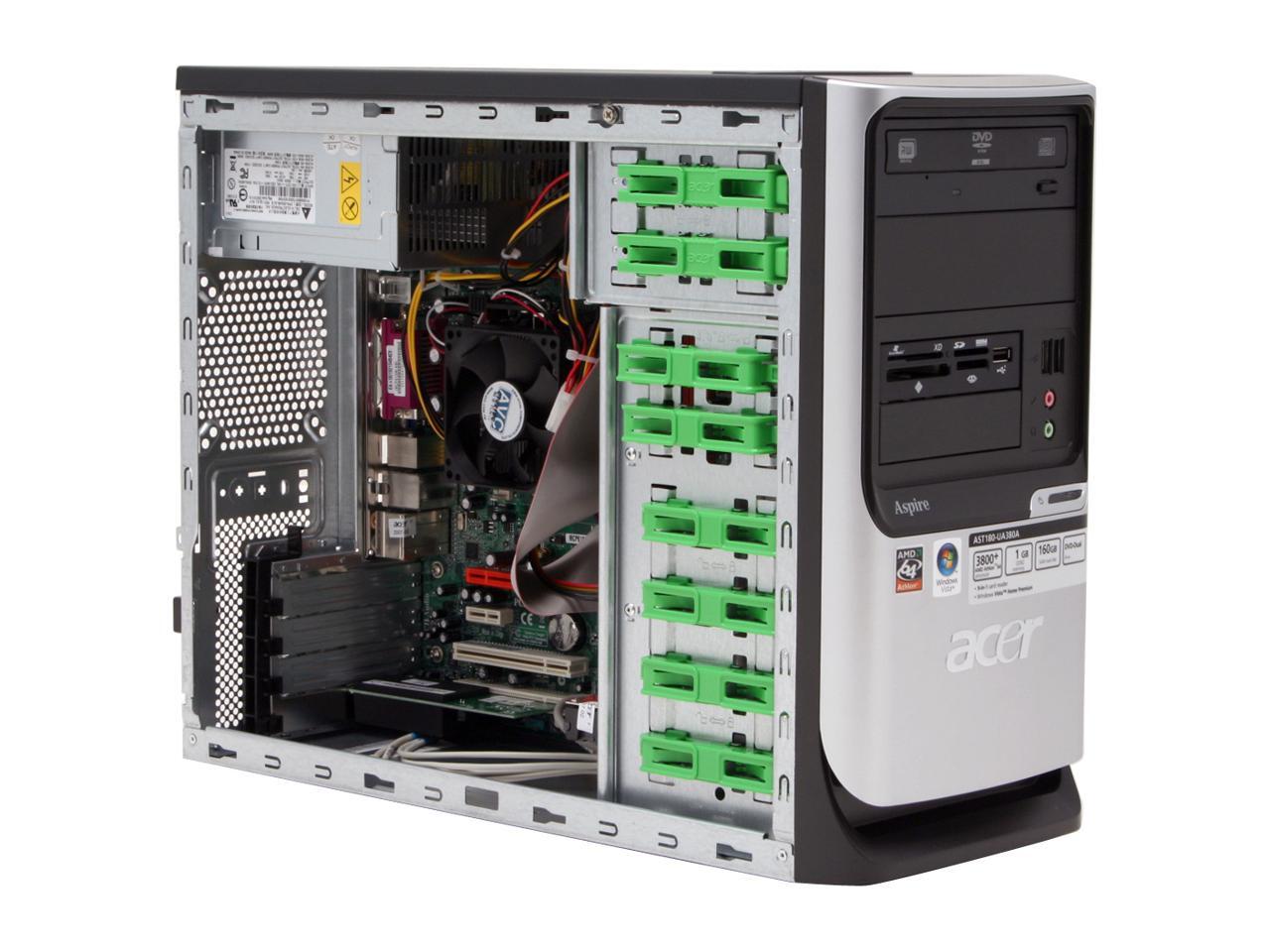 Acer Desktop PC Aspire AST180-UA380A 3800+ (2.00 GHz) 1GB DDR2 160GB ...