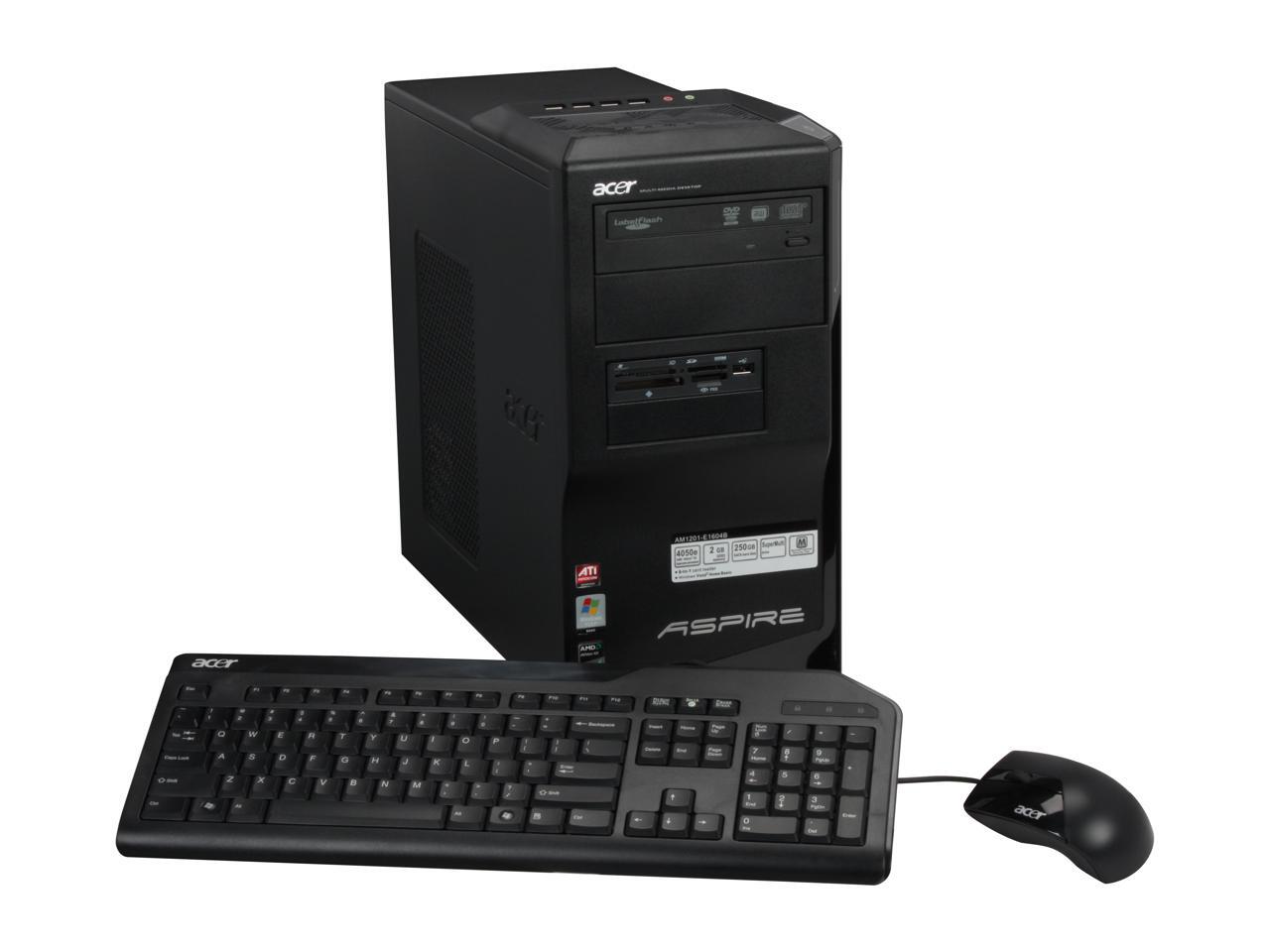 Acer Desktop PC Aspire AM1201-E1604B AMD Athlon X2 4050e 2GB DDR2 250GB ...
