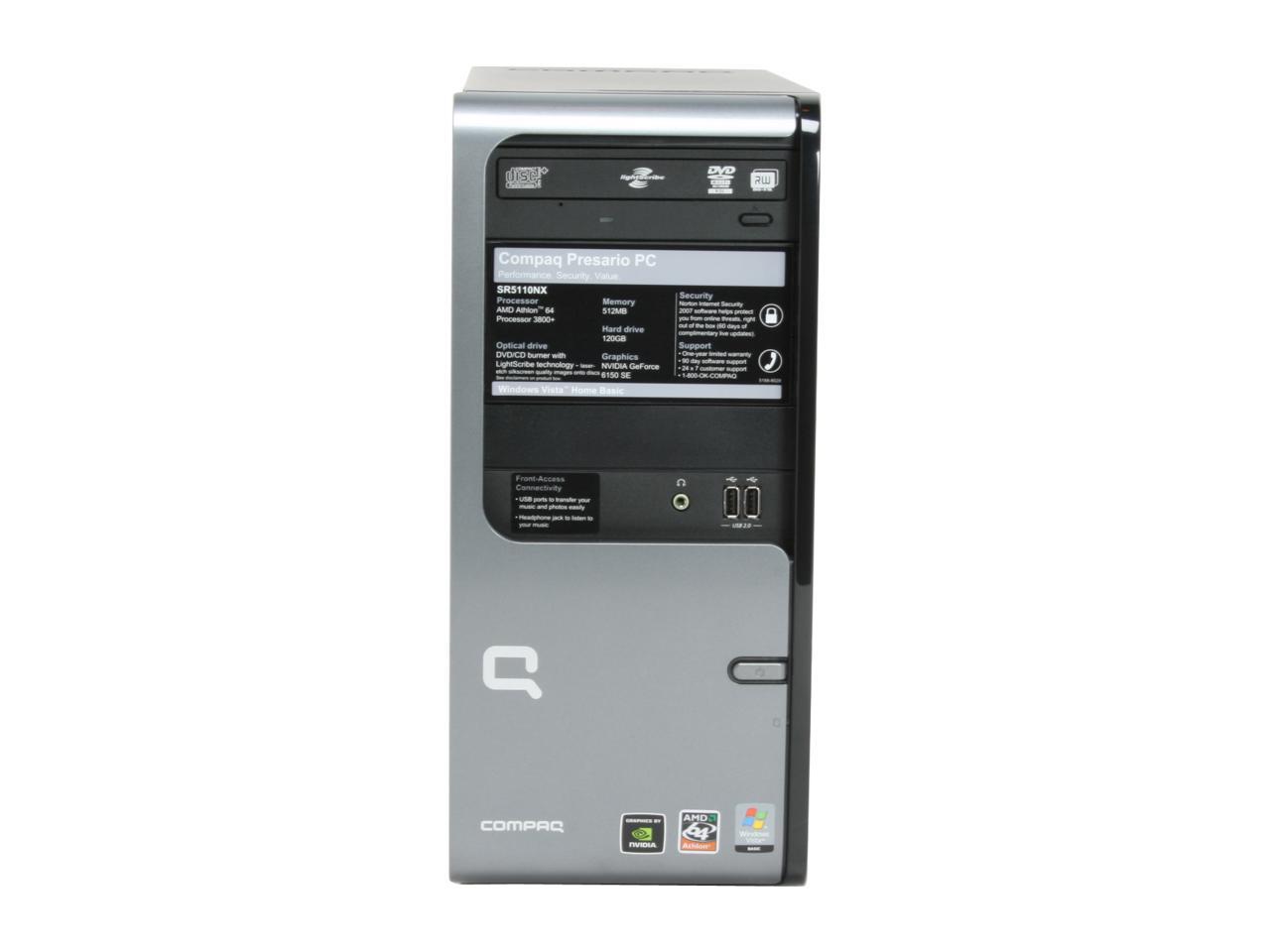 COMPAQ Desktop PC Presario SR5110NX (GC668AA) 3800+ (2.00 GHz) 512MB ...