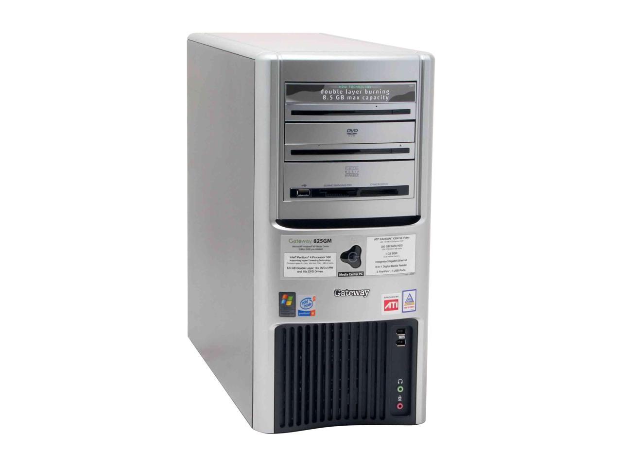 Gateway Desktop PC 825GM 3.40GHz 1GB DDR 250GB HDD Windows XP Media ...