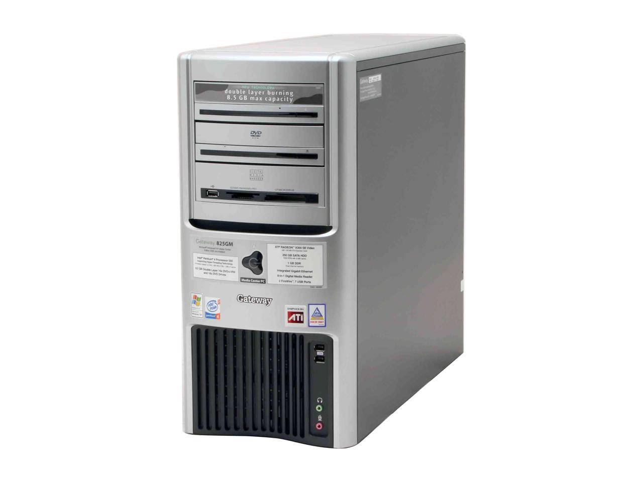 Gateway Desktop PC 825GM 3.40GHz 1GB DDR 250GB HDD Windows XP Media ...