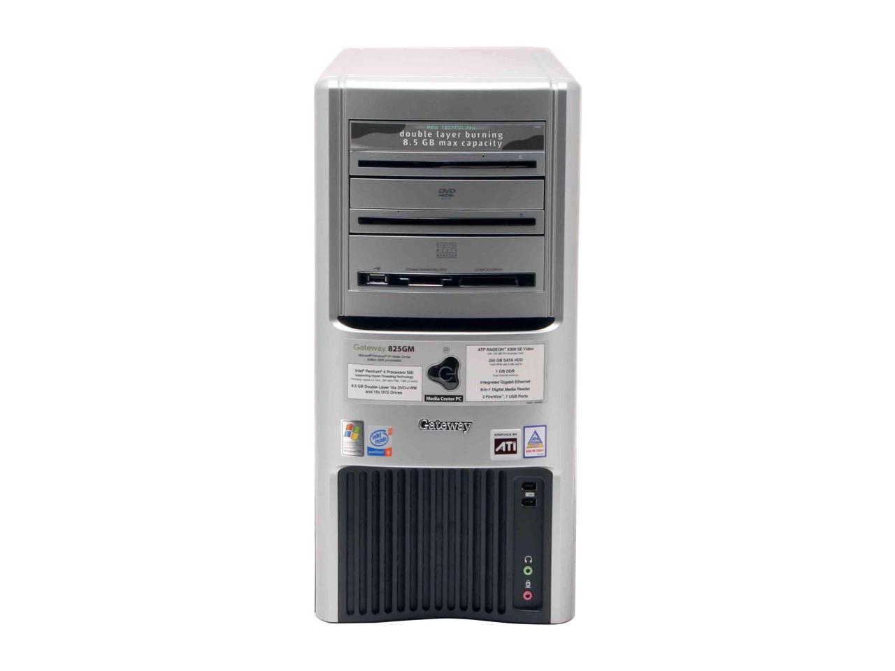 Gateway Desktop PC 825GM 3.40GHz 1GB DDR 250GB HDD Windows XP Media ...