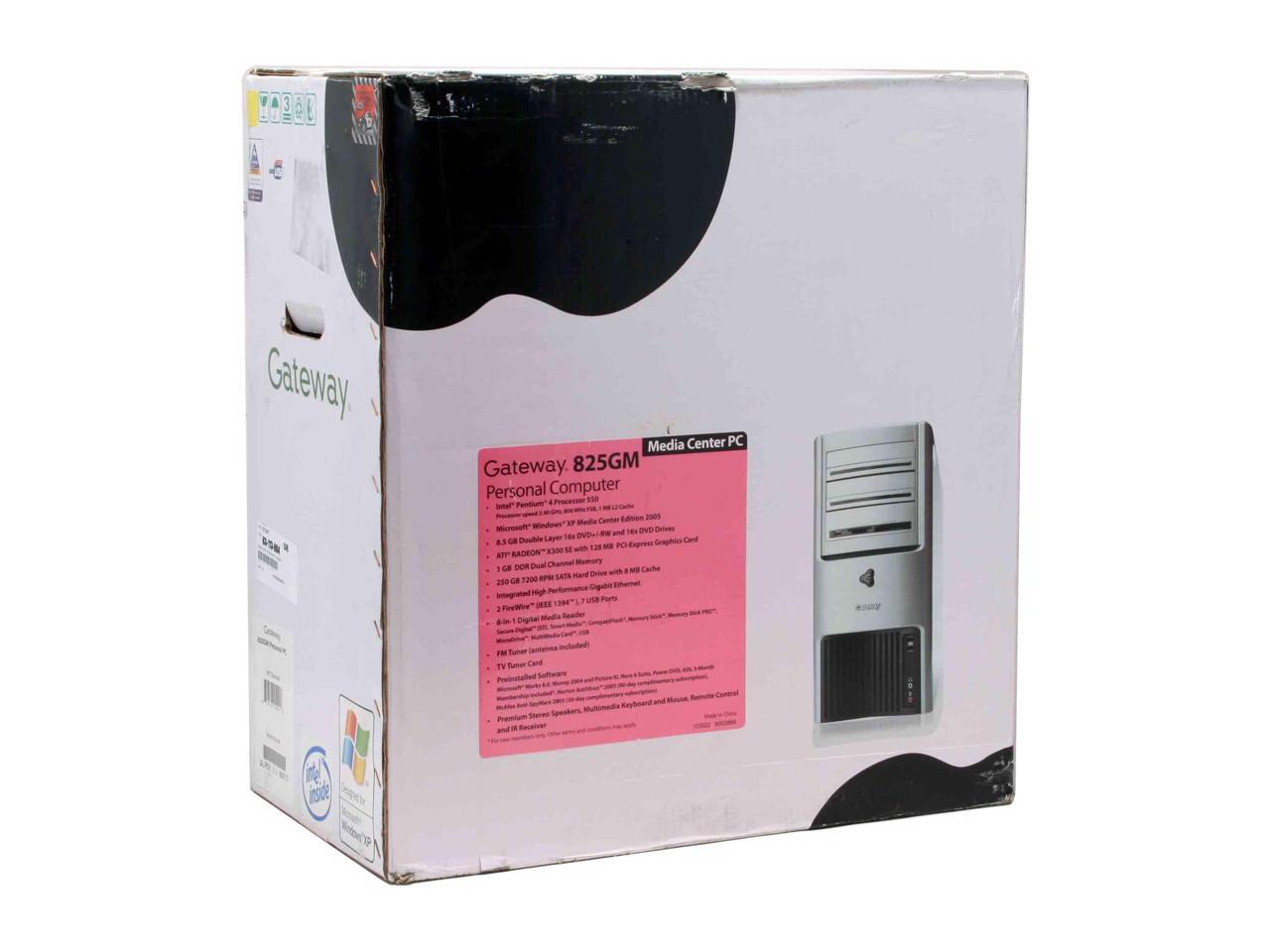 Gateway Desktop PC 825GM 3.40GHz 1GB DDR 250GB HDD Windows XP Media ...