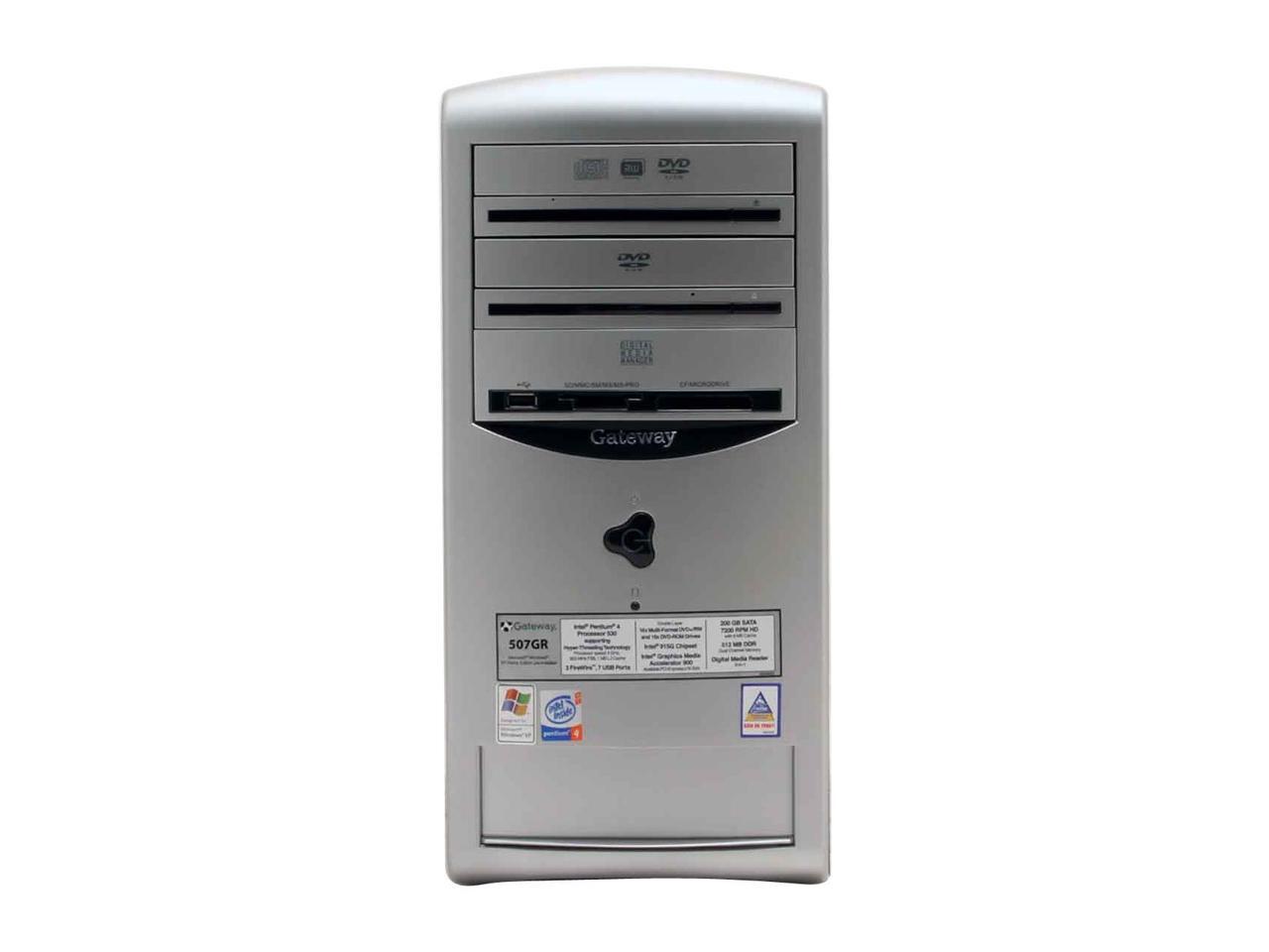 Gateway Desktop PC 507GR Intel Pentium 4 530 512MB DDR 200GB HDD ...