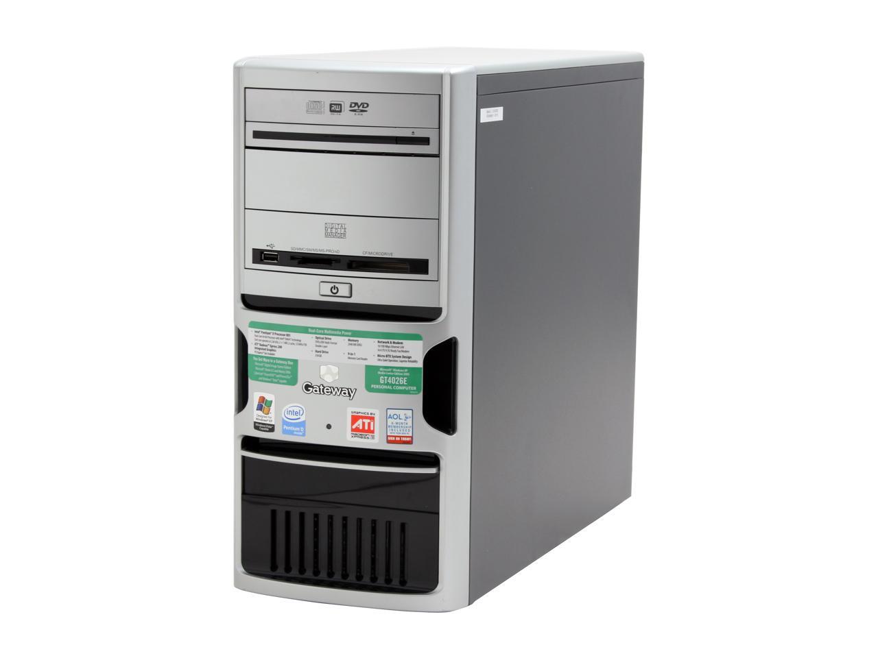 Refurbished: Gateway Desktop PC GT4026E - RA Intel Pentium D 805 2GB ...