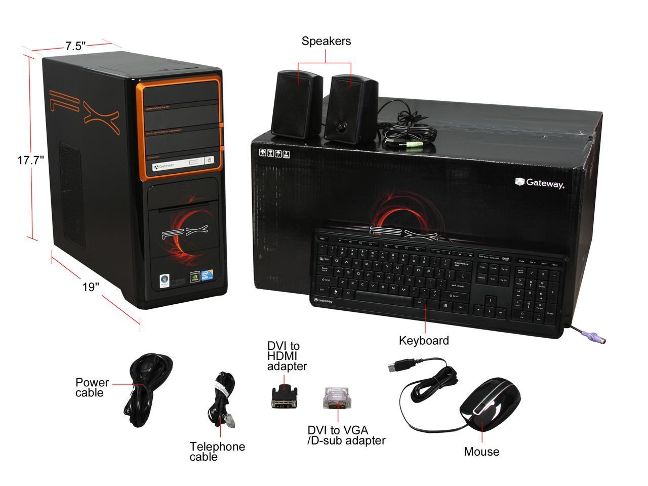 Gateway Desktop PC FX Series FX6801-03 Intel Core i7-920 9GB DDR3 750GB ...