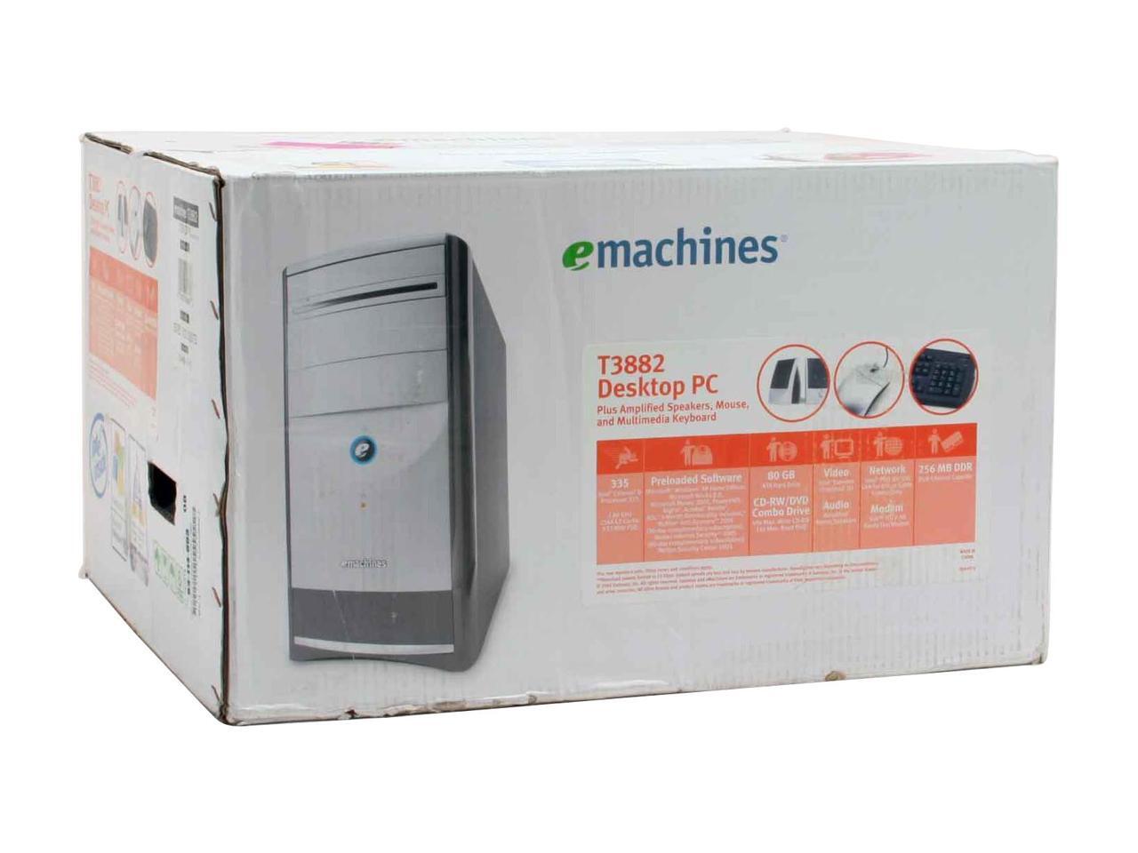 eMachines Desktop PC T3882 2.80GHz 256MB DDR 80GB HDD Windows XP Home ...