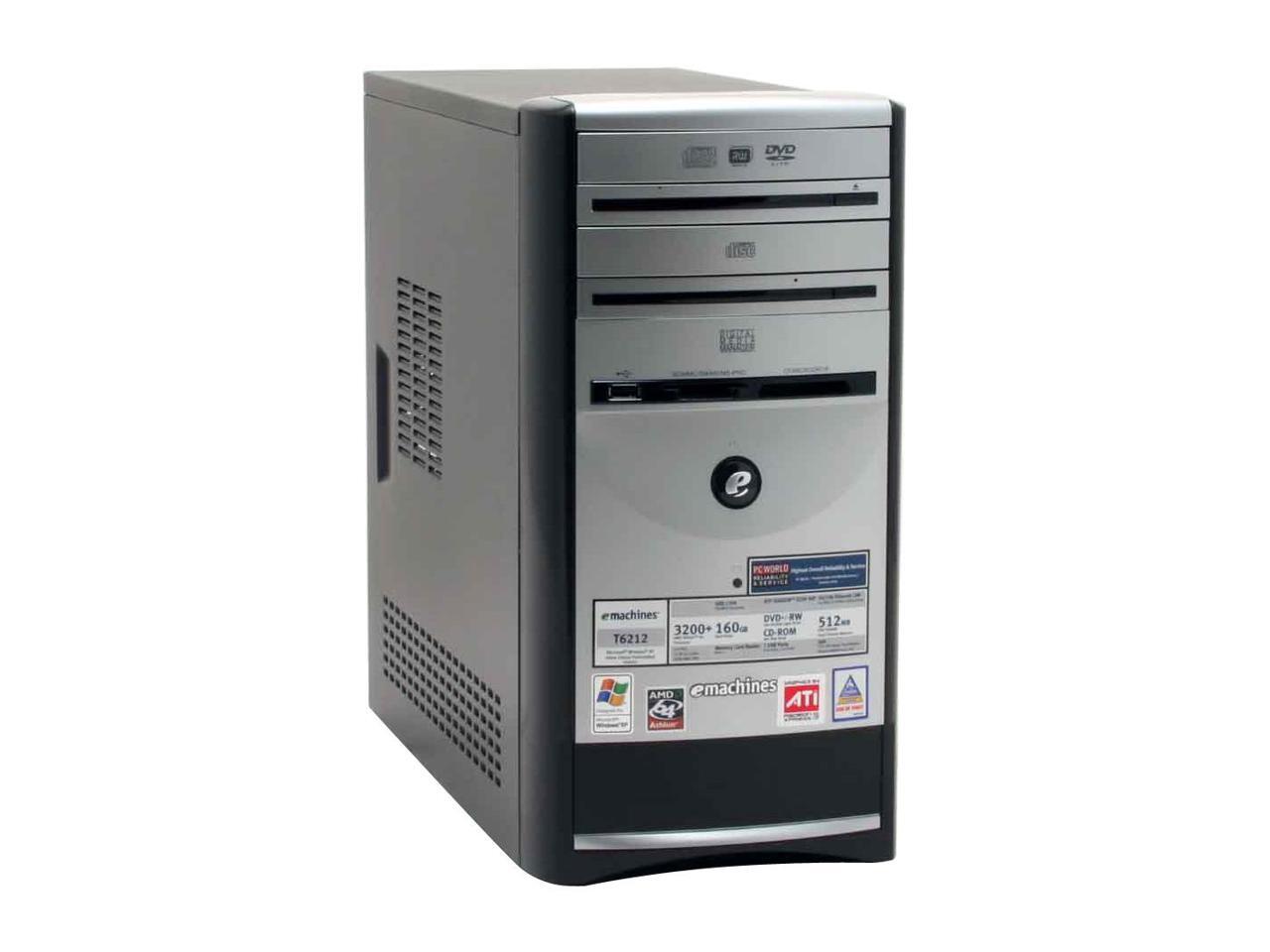eMachines Desktop PC T6212 3200+ 512MB DDR 160GB HDD Microsoft Windows ...