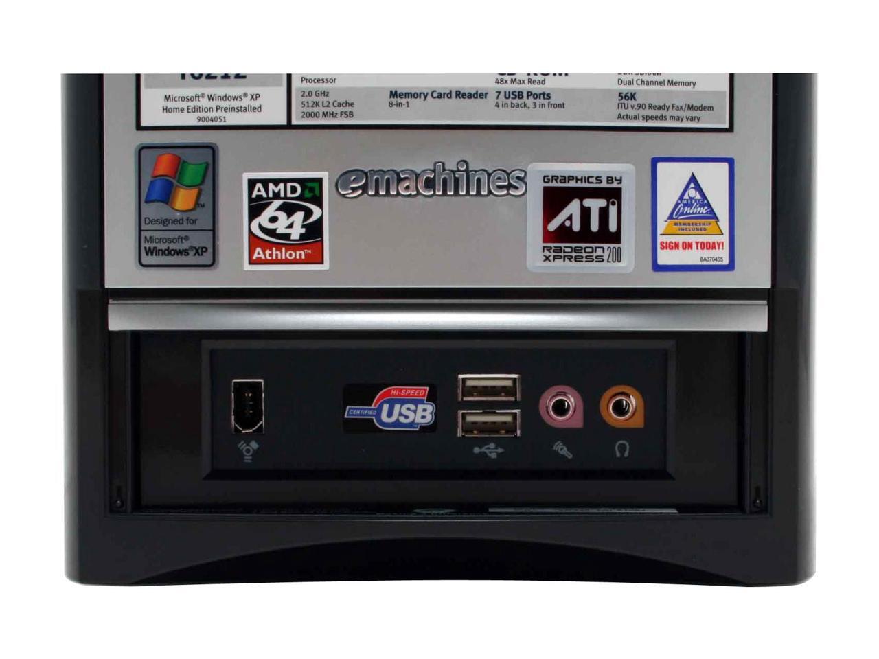 eMachines Desktop PC T6212 3200+ 512MB DDR 160GB HDD Microsoft Windows ...