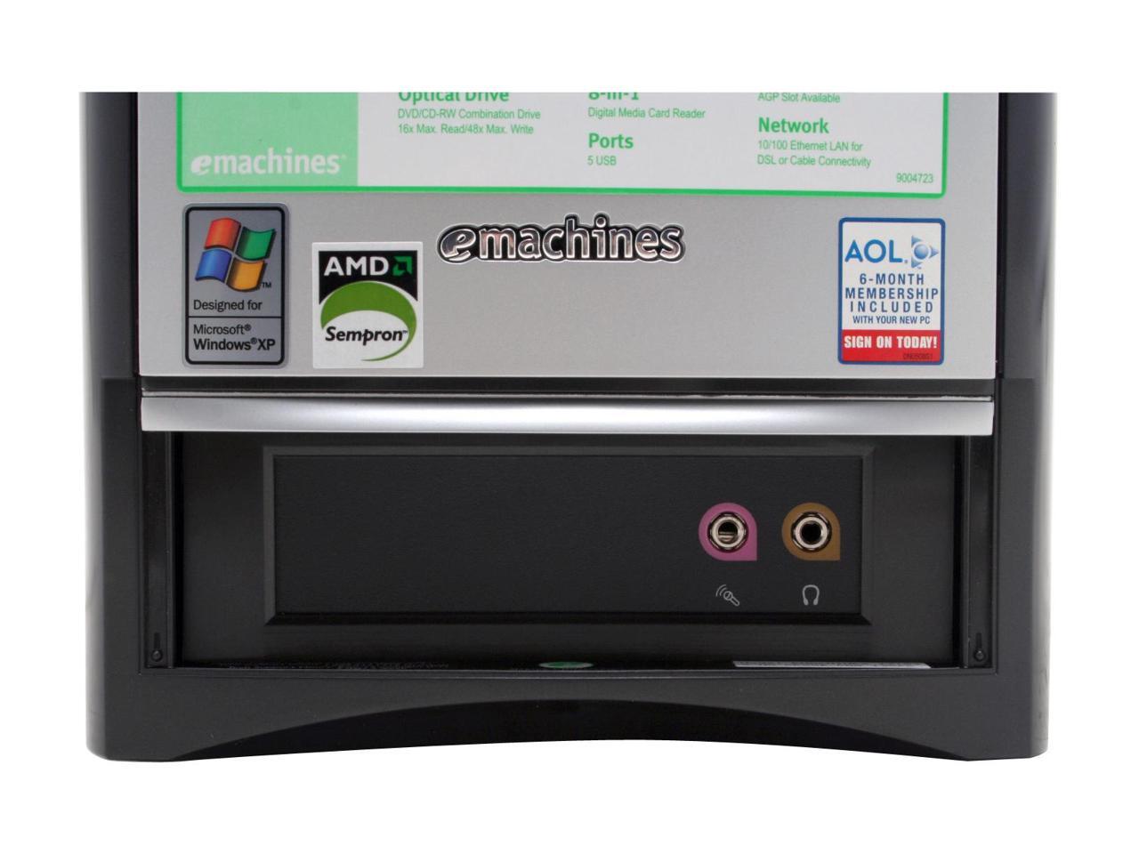 eMachines Desktop PC T3104 3100+ 256MB DDR 100GB HDD Windows XP Home ...