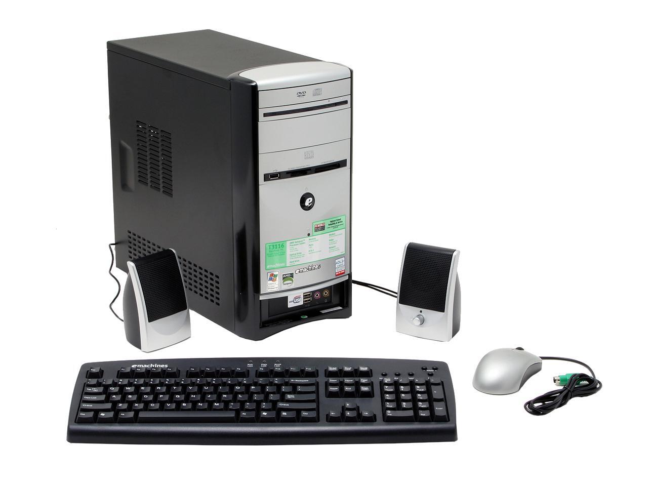 eMachines Desktop PC T3116 3300+ 512MB DDR 80GB HDD Windows XP Home ...