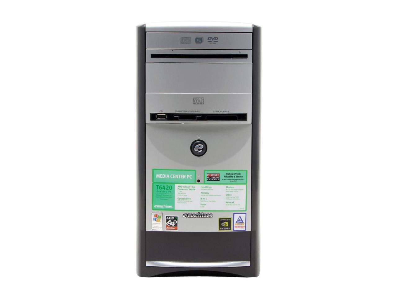 eMachines Desktop PC T6420 3400+ 1GB DDR 200GB HDD Windows XP Media ...