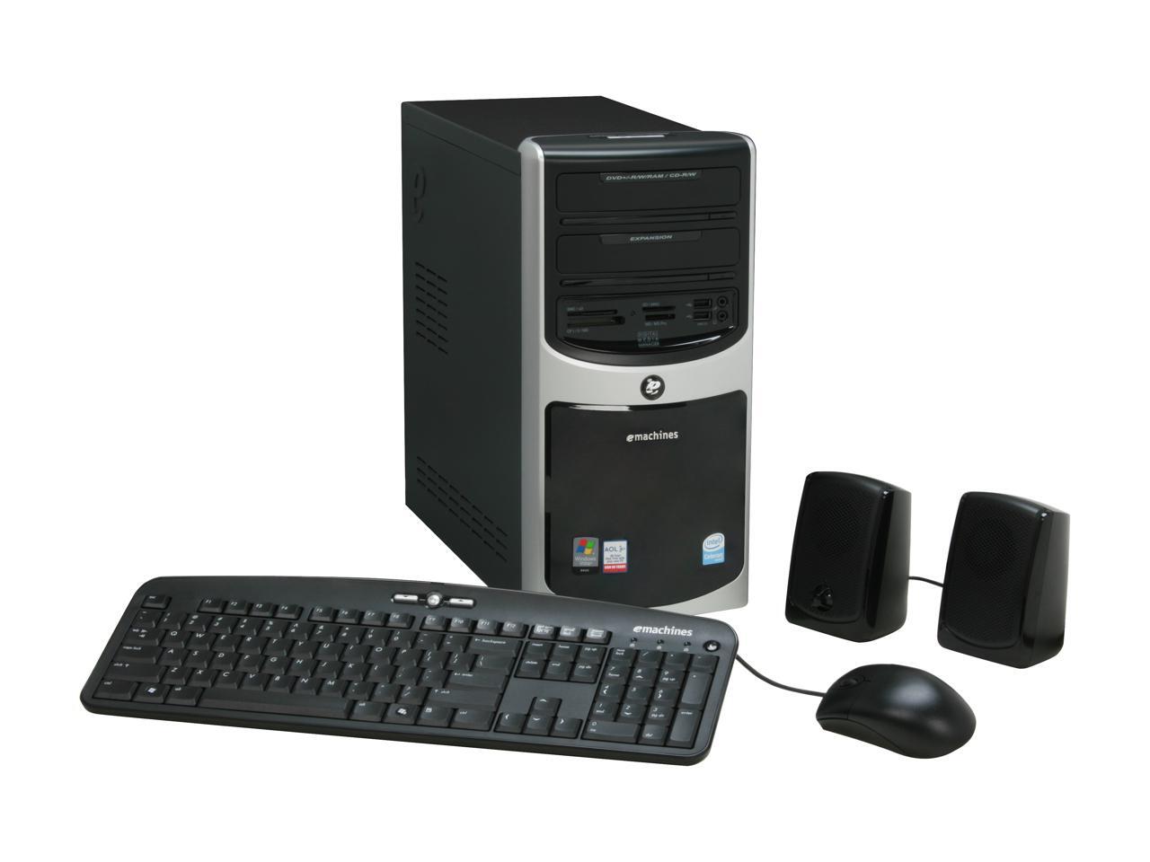 eMachines Desktop PC T3656 Intel Celeron 440 1GB DDR2 160GB HDD Windows ...