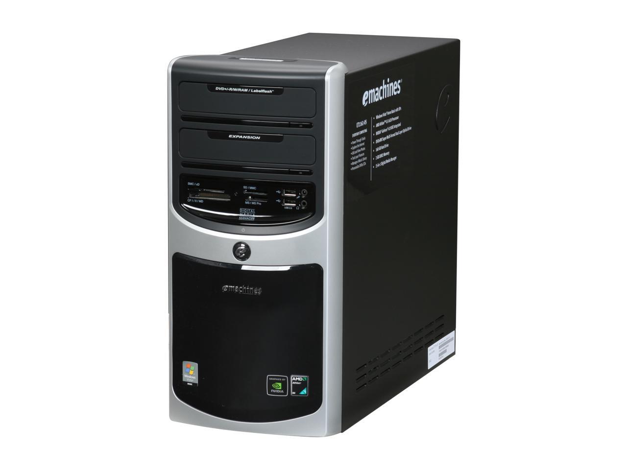 eMachines Desktop PC ET1161-05 AMD Athlon 64 LE-1620 2GB DDR2 160GB HDD ...