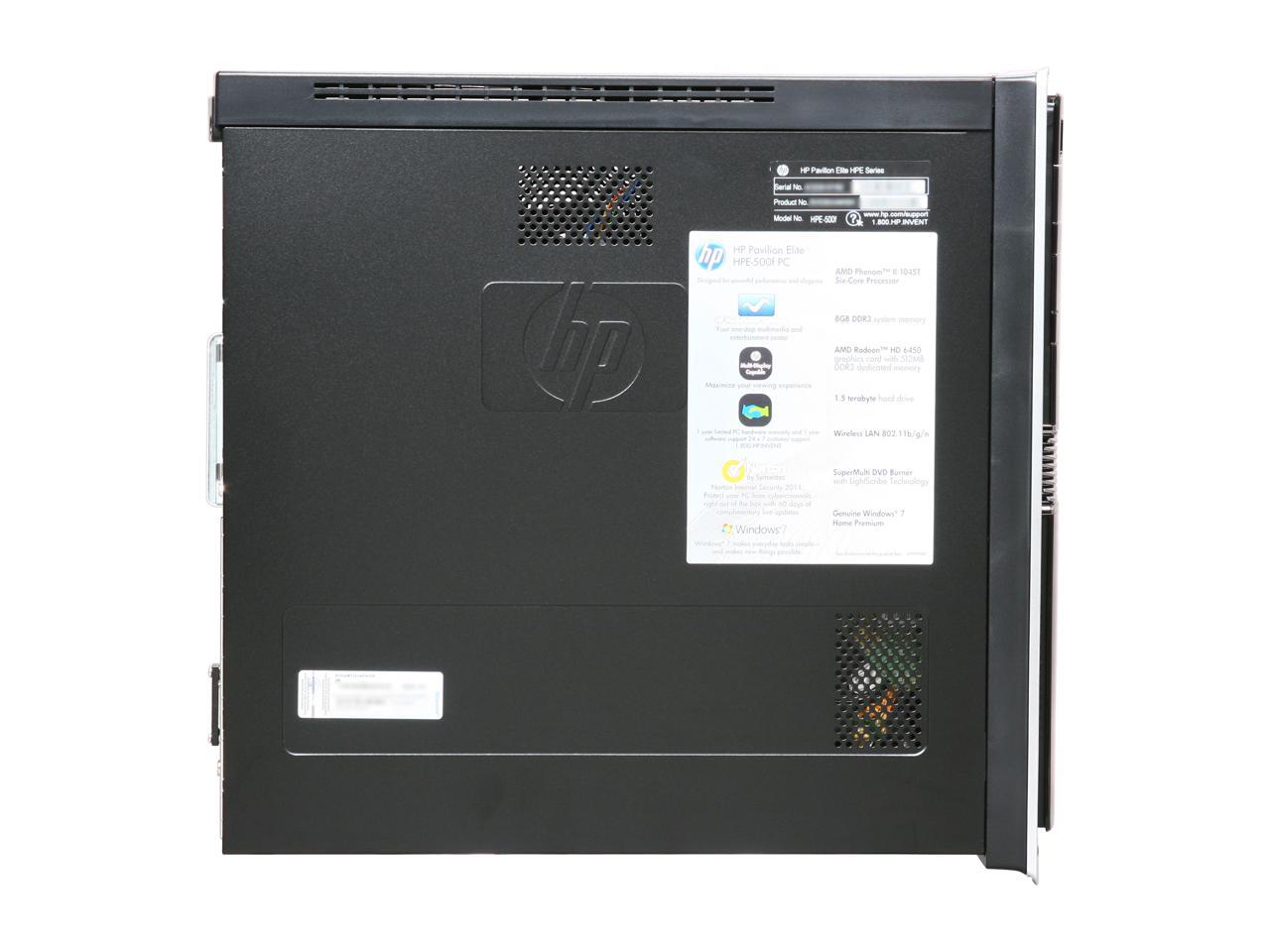 HP Desktop PC Pavilion Elite HPE-500f (BV535AA#ABA) AMD Phenom II X6 ...