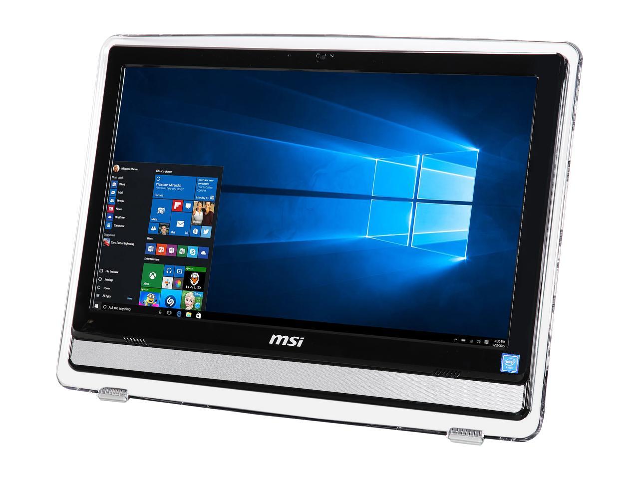 MSI All-in-One Computer Pro 22ET 4BW-024US Intel Celeron N3160 4 GB ...