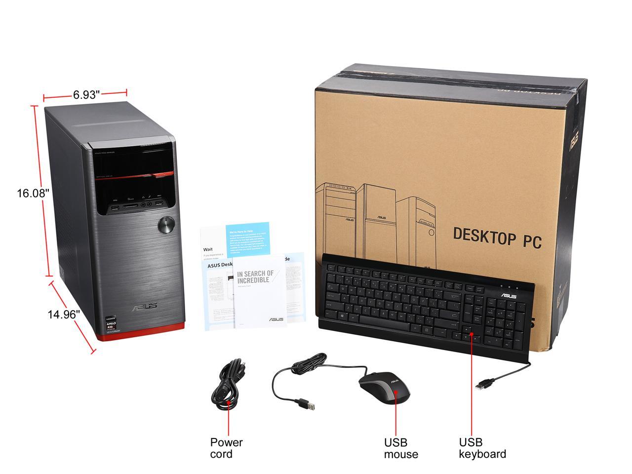 ASUS M32BF-DH02 Desktop PC, AMD A10-7800 3.5 GHz Processor, 8 GB DDR3 ...