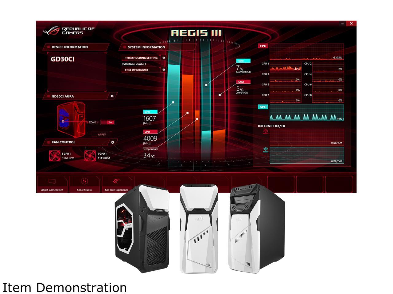 ASUS ROG STRIX GD30CI ATX Gaming Desktop,Intel Core i7-7700 3.60 GHz ...