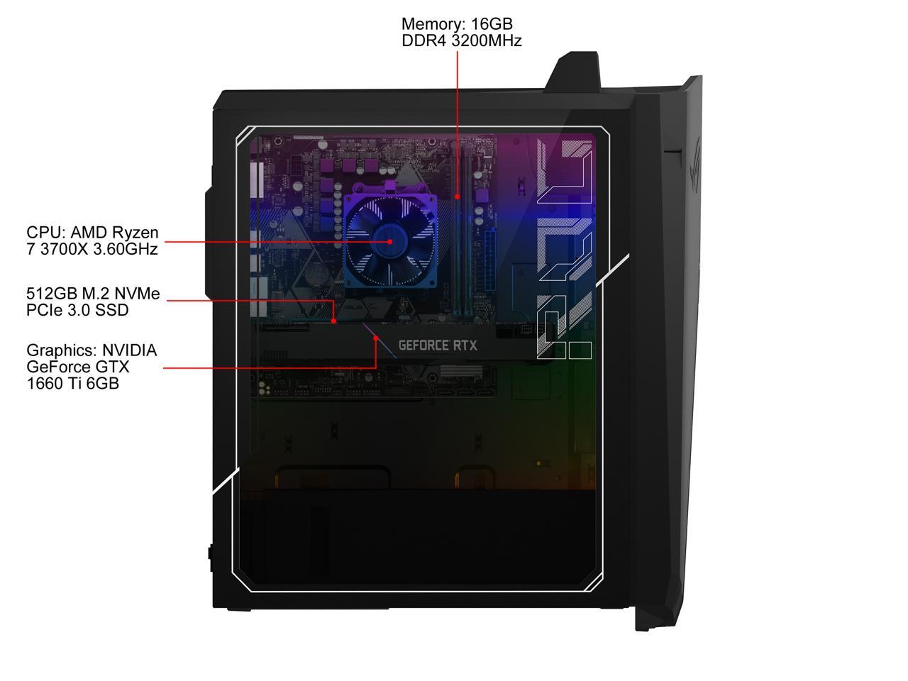 ASUS Gaming Desktop ROG Strix Ryzen 7 3rd Gen 3700X - Newegg.com