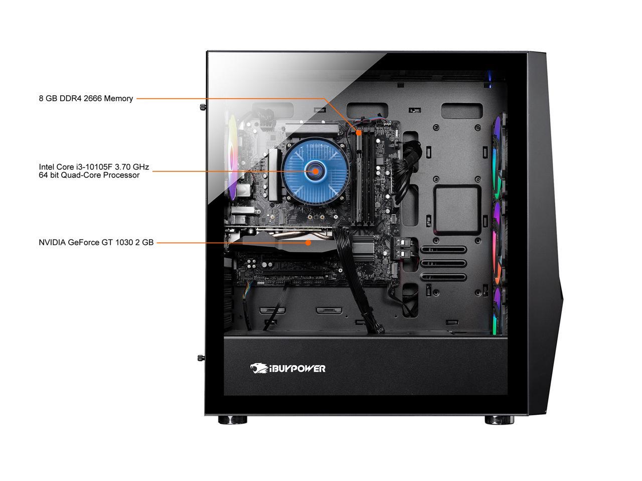 iBUYPOWER Desktop Computer Slate 5MR 240i Intel Core i3-10105F 8GB DDR4 ...