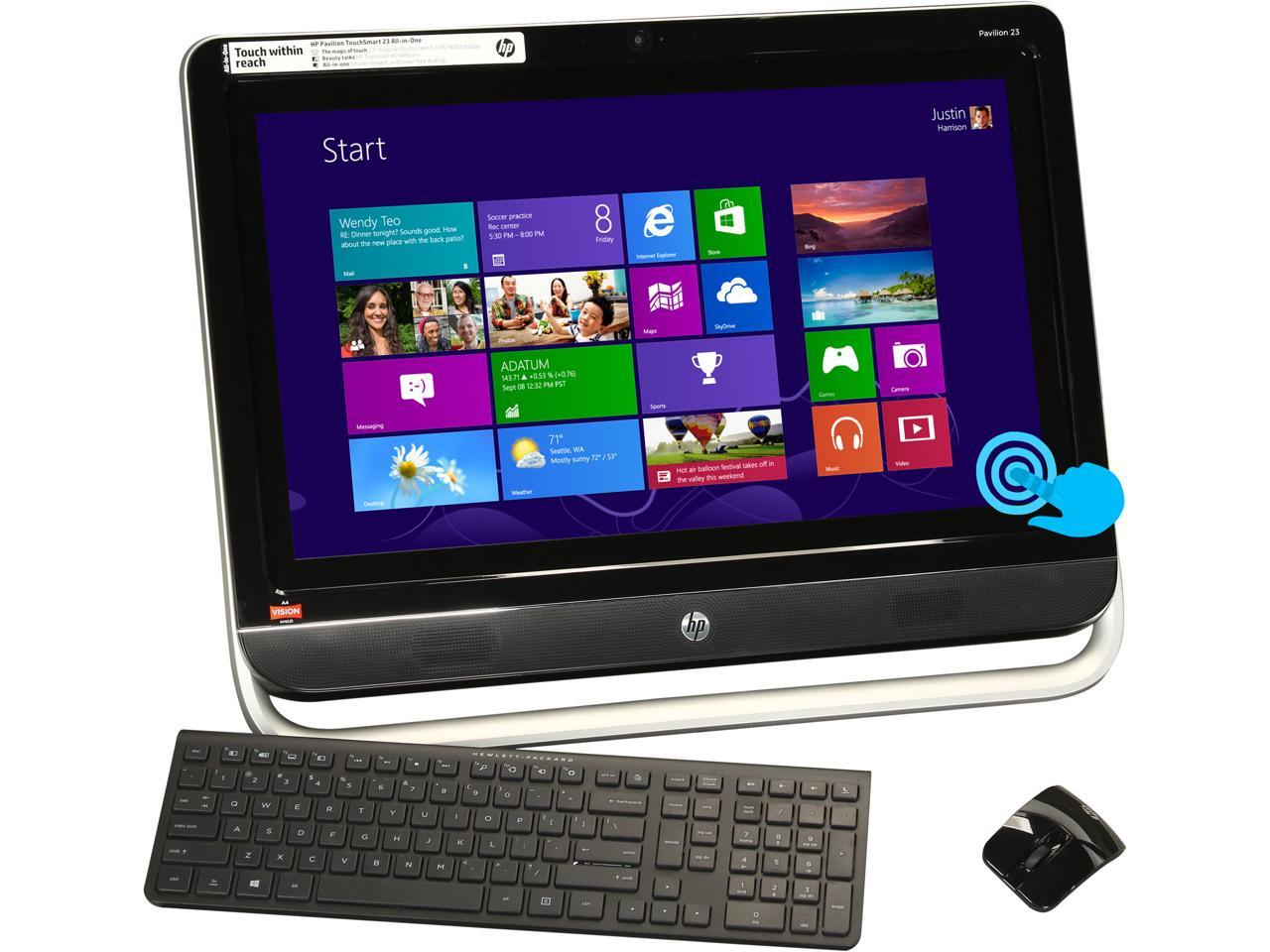 HP All-in-One PC Pavilion 23-f250 (H5P59AA#ABA) AMD A4-5300 4GB DDR3 ...