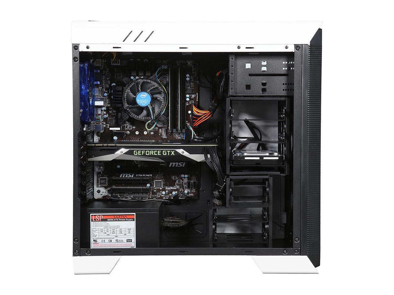 CybertronPC VR Ready Gaming Desktop PC Titanium-1080X (White with Blue ...