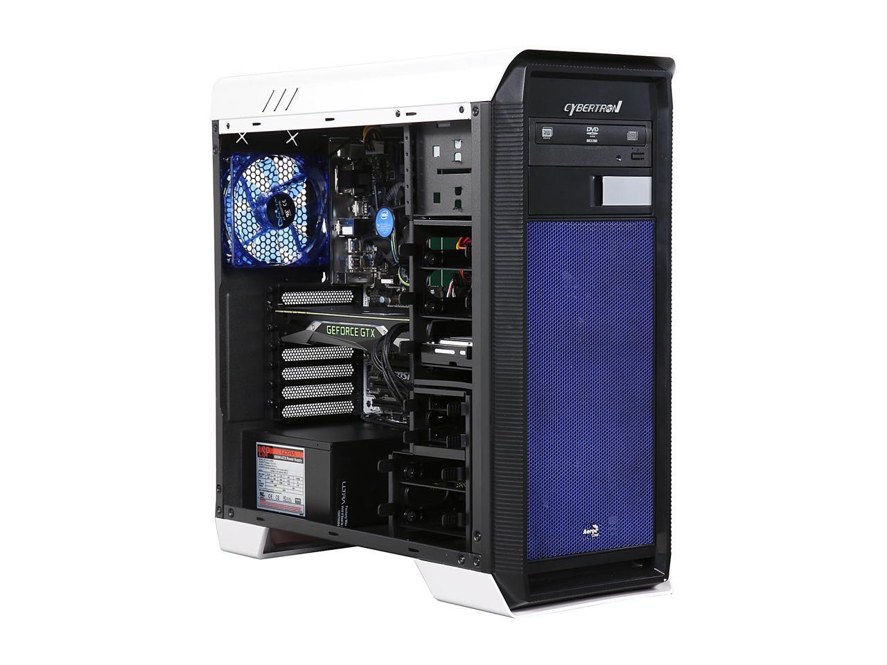 CybertronPC VR Ready Gaming Desktop PC Titanium-1080X (White with Blue ...