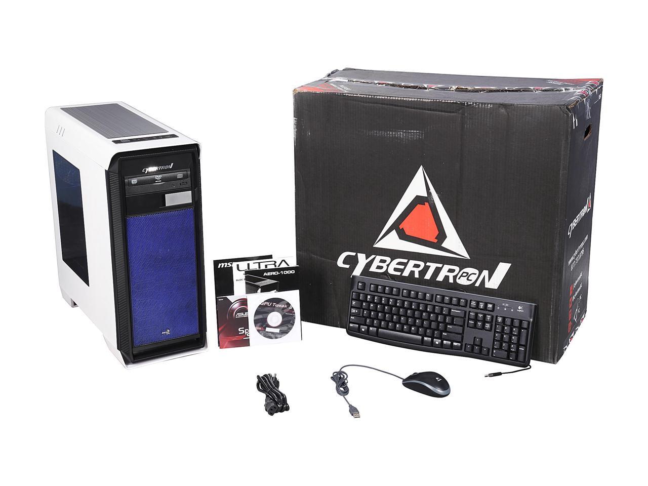 CybertronPC VR Ready Gaming Desktop PC Titanium-1080X (White with Blue ...
