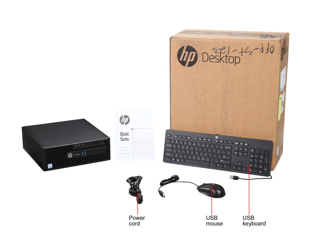 HP Desktop Computer ProDesk 400 G3 (W5X52UT#ABA) Intel Core i3-6100 4GB ...