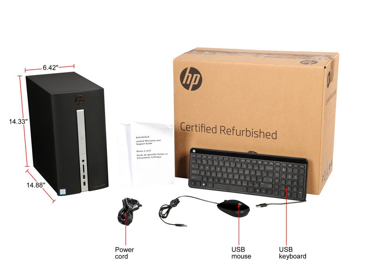 Refurbished: HP Desktop PC Pavilion 510-P136 Intel Core i7-6700T 8 GB ...