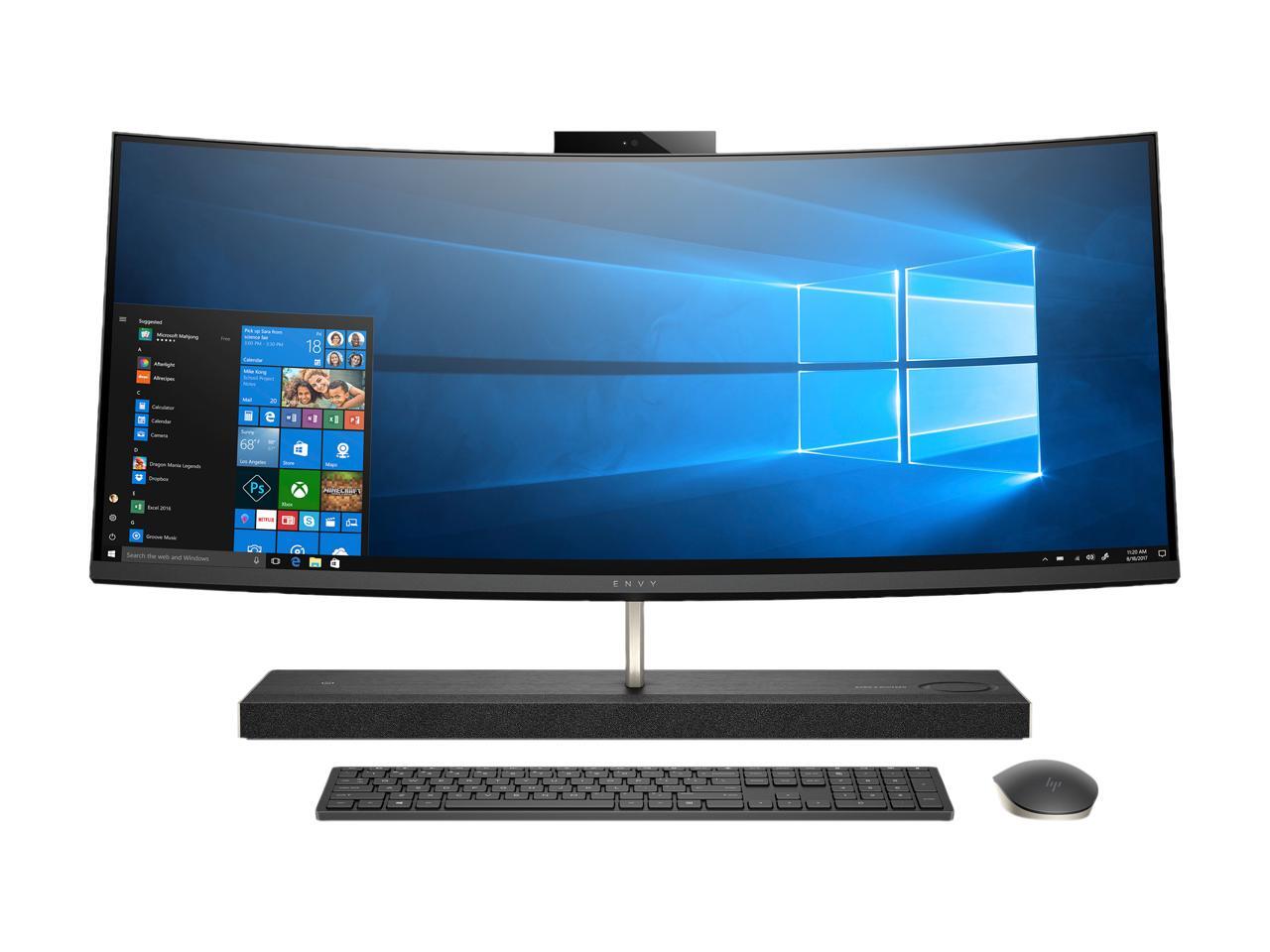 HP Curved All-in-One Computer ENVY 34-b110 Intel Core i7 8th Gen 8700T ...