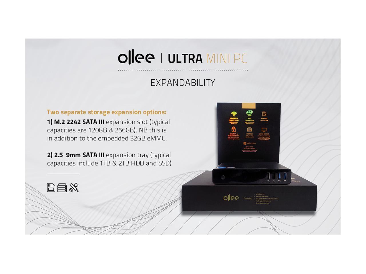 Ollee Ultra Mini Smart Cloud PC MAPMG128 Celeron N3350 (up to 2.4 GHz ...